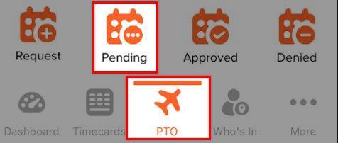 Approving/Denying Paid Time Off (PTO) in Current PTO & Requests