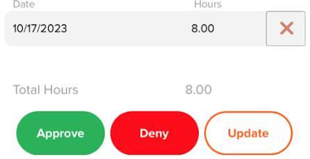 Approving/Denying Paid Time Off (PTO) in Current PTO & Requests